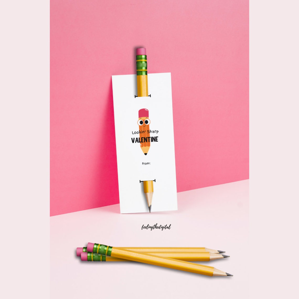 Pencil Valentine's Day Tags for Kids Class Printable, Perfect Instant ...