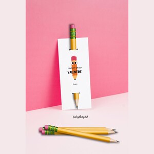 Pencil Valentine's Day Tags for Kids Class Printable, Perfect Instant ...