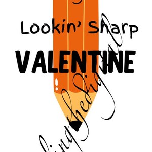 Pencil Valentine's Day Tags for Kids Class Printable, Perfect Instant ...
