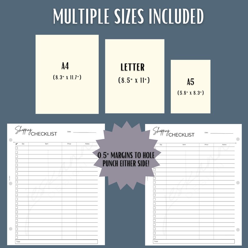 Printable Grocery List Itemized Checklist Food Shopping - Etsy
