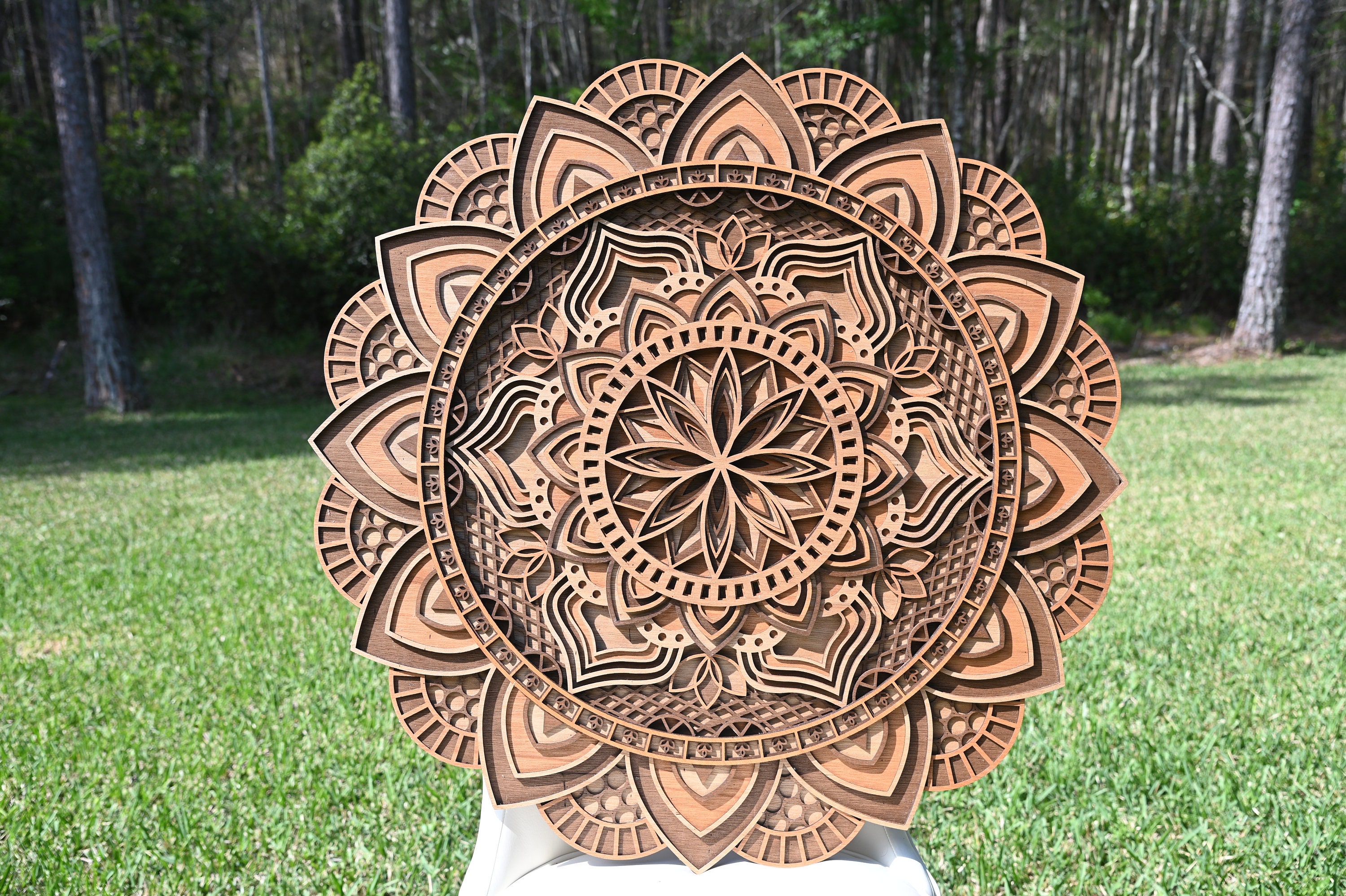 Elegant 3D Mandala Wall Decor, Unique Rustic Wall Hanging: Handcrafted ...