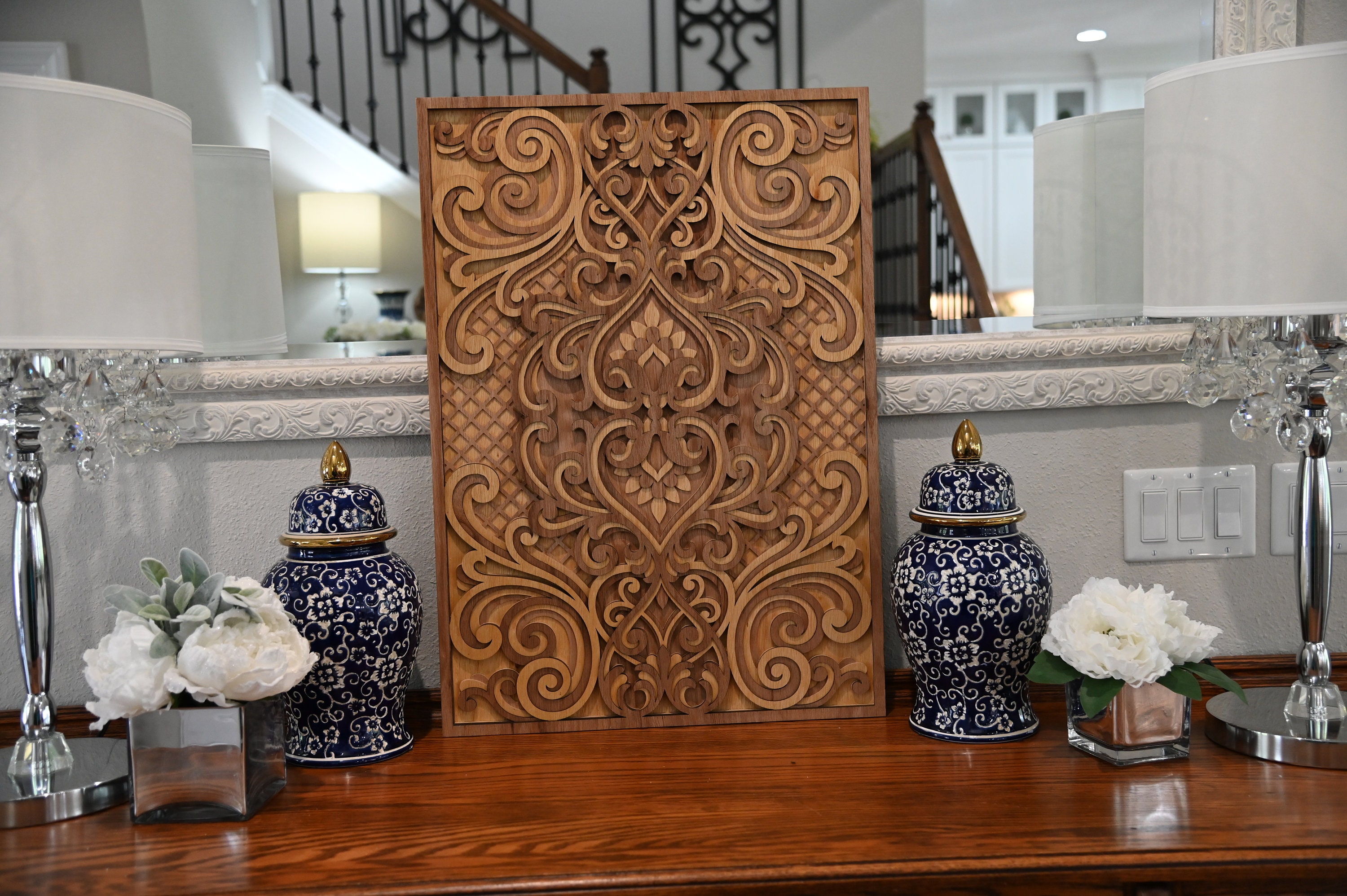 6-layered 3D Wood Art, Minimalist Geometric Wooden Wall Art for Chic ...