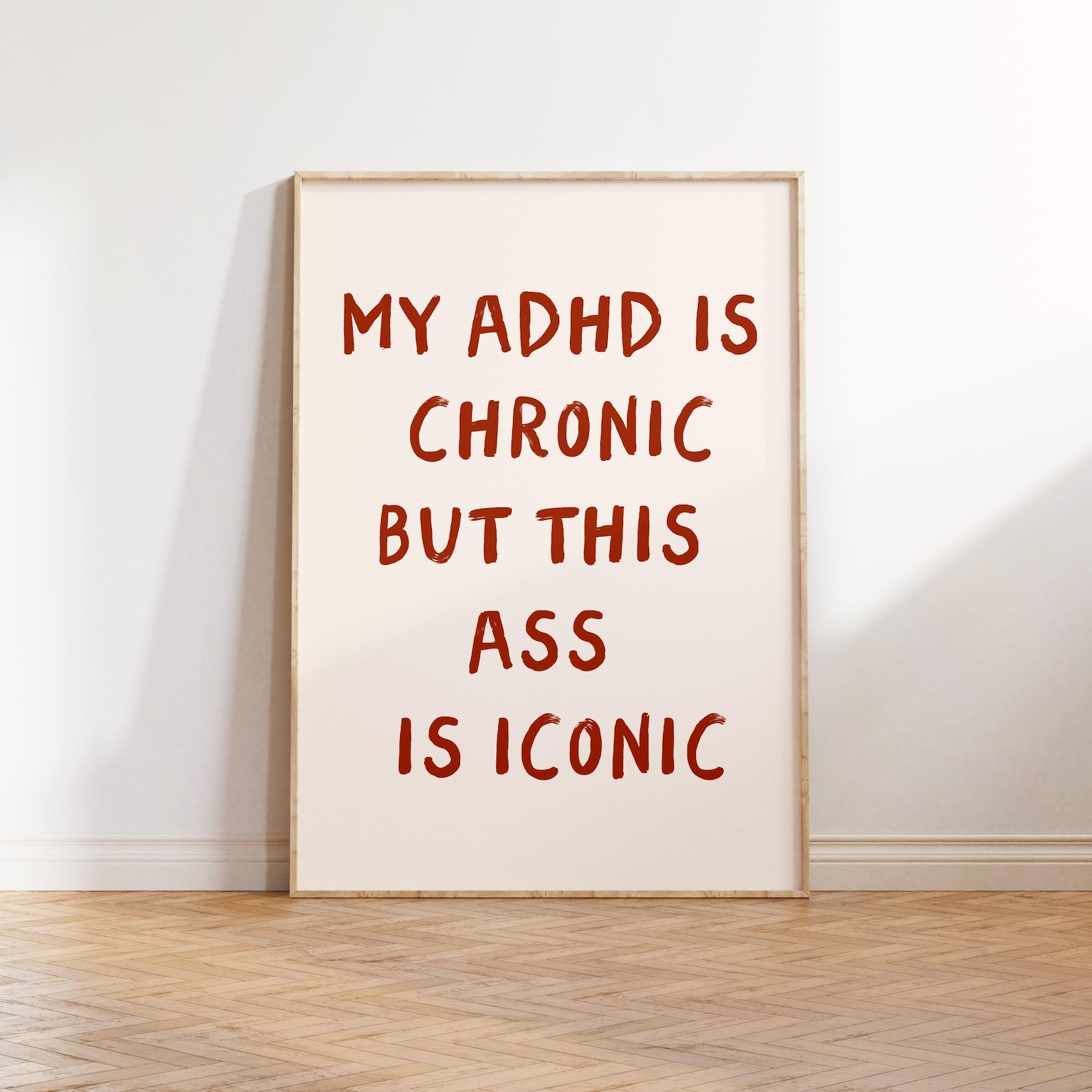 ADHD Print Funny Neurodivergent Wall Art ADHD Gifts Minimalist Poster ...