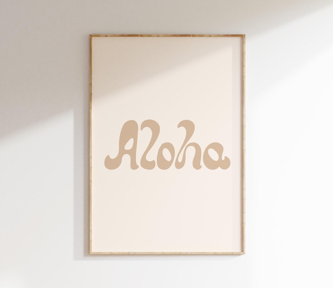 Aloha Print Trendy Beach Wall Art Aloha Typography Print Hawaii Surf ...