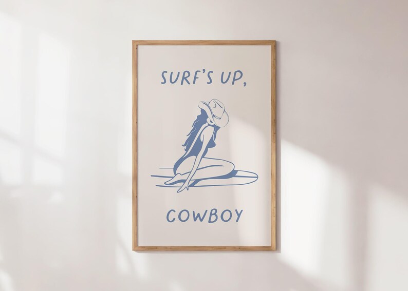 Cowboy Print Vintage Cowboy Poster Coastal Cowgirl Wall Art Western ...