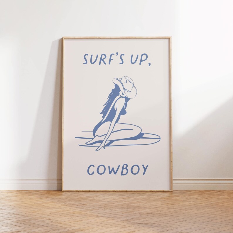 Cowboy Print Vintage Cowboy Poster Coastal Cowgirl Wall Art Western ...