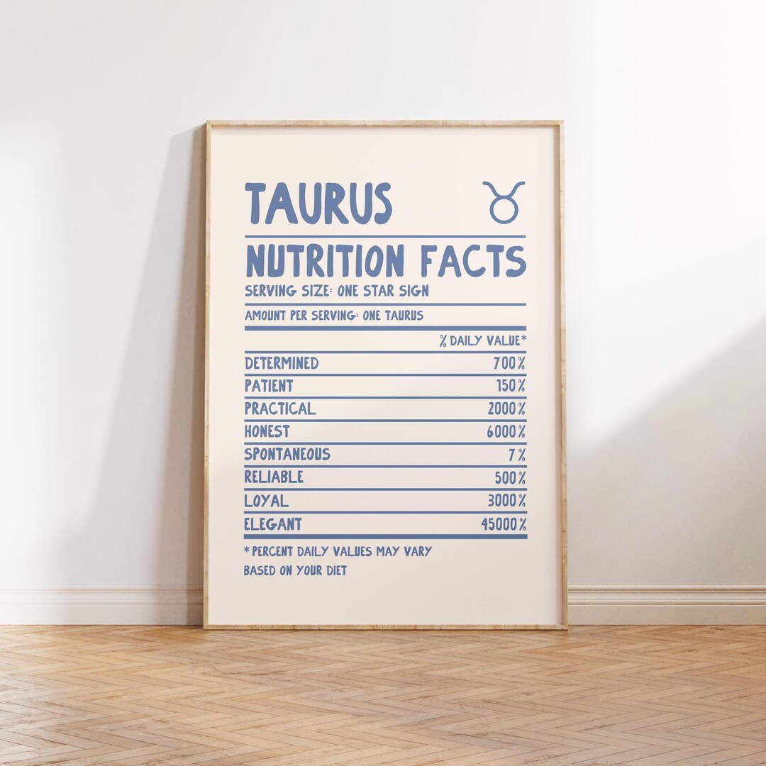 TAURUS Print Zodiac Poster Star Sign Wall Art Taurus Wall Art Trendy ...