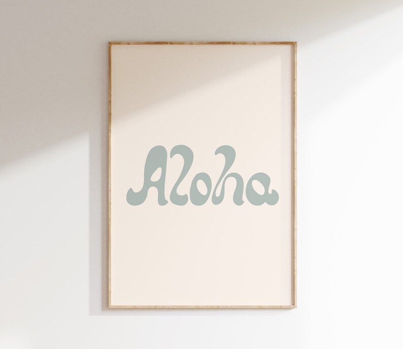 Aloha Print Trendy Beach Wall Art Aloha Typografie Print Hawaii Surf ...