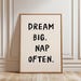 Funny Bedroom Print Aesthetic Bedroom Wall Art Napping Minimalist Print ...