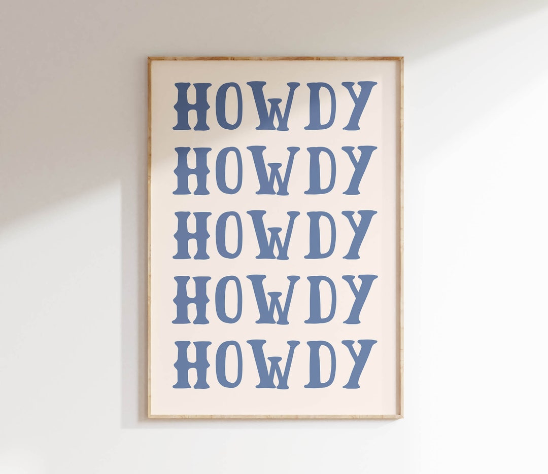 Howdy Poster Western Wand Kunst Howdy Poster Cowgirl Druck Süddeutschen ...