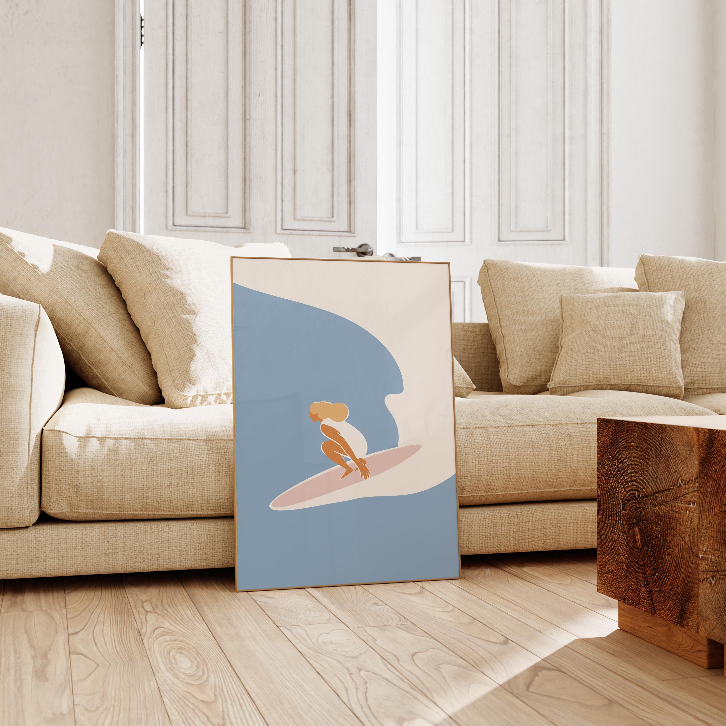 Surf Print Beachy Wall Art Trendy Surf Poster Minimalist Coastal Decor ...