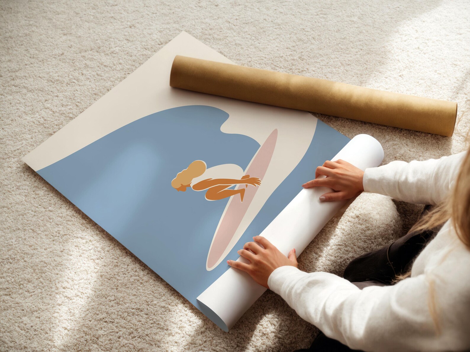 Surf Print Beachy Wall Art Trendy Surf Poster Minimalist Coastal Decor ...