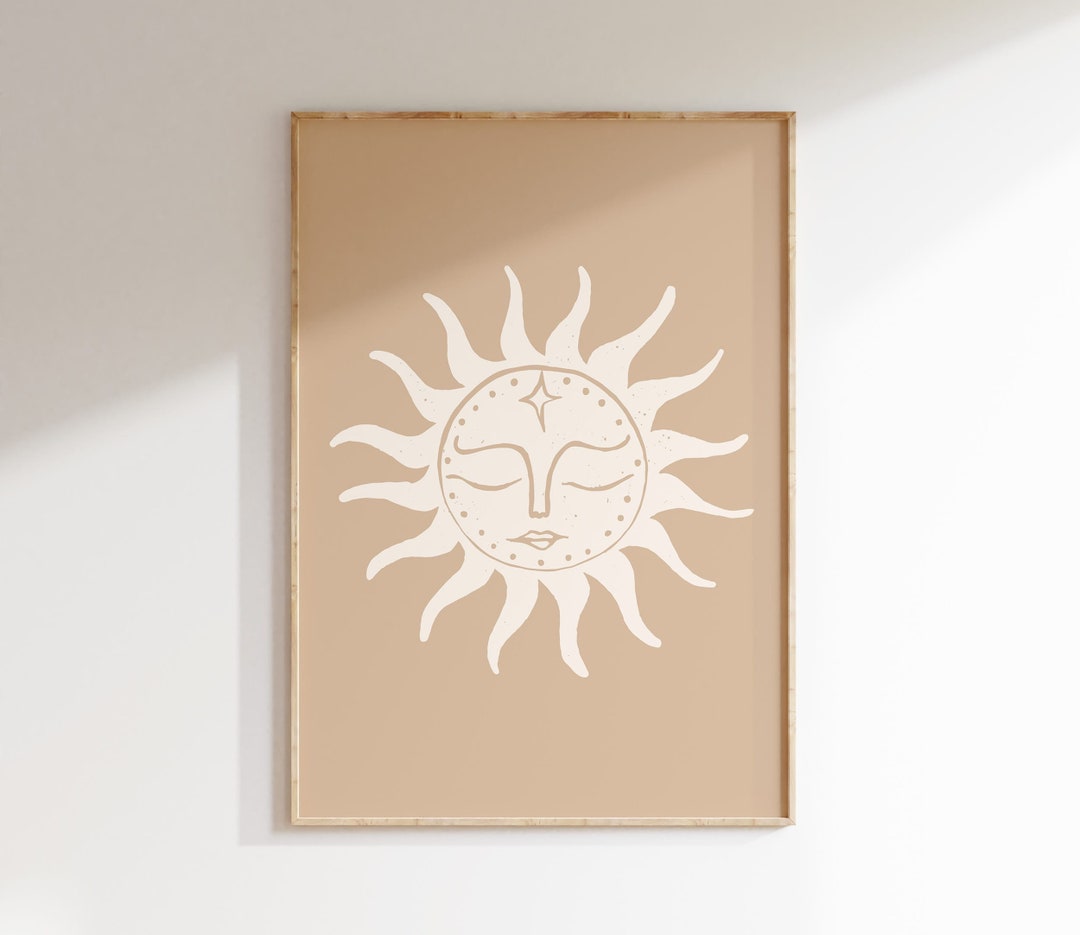 Sun Print Boho Wall Art Sun Poster Neutral Sun Print Neutral Nursery ...