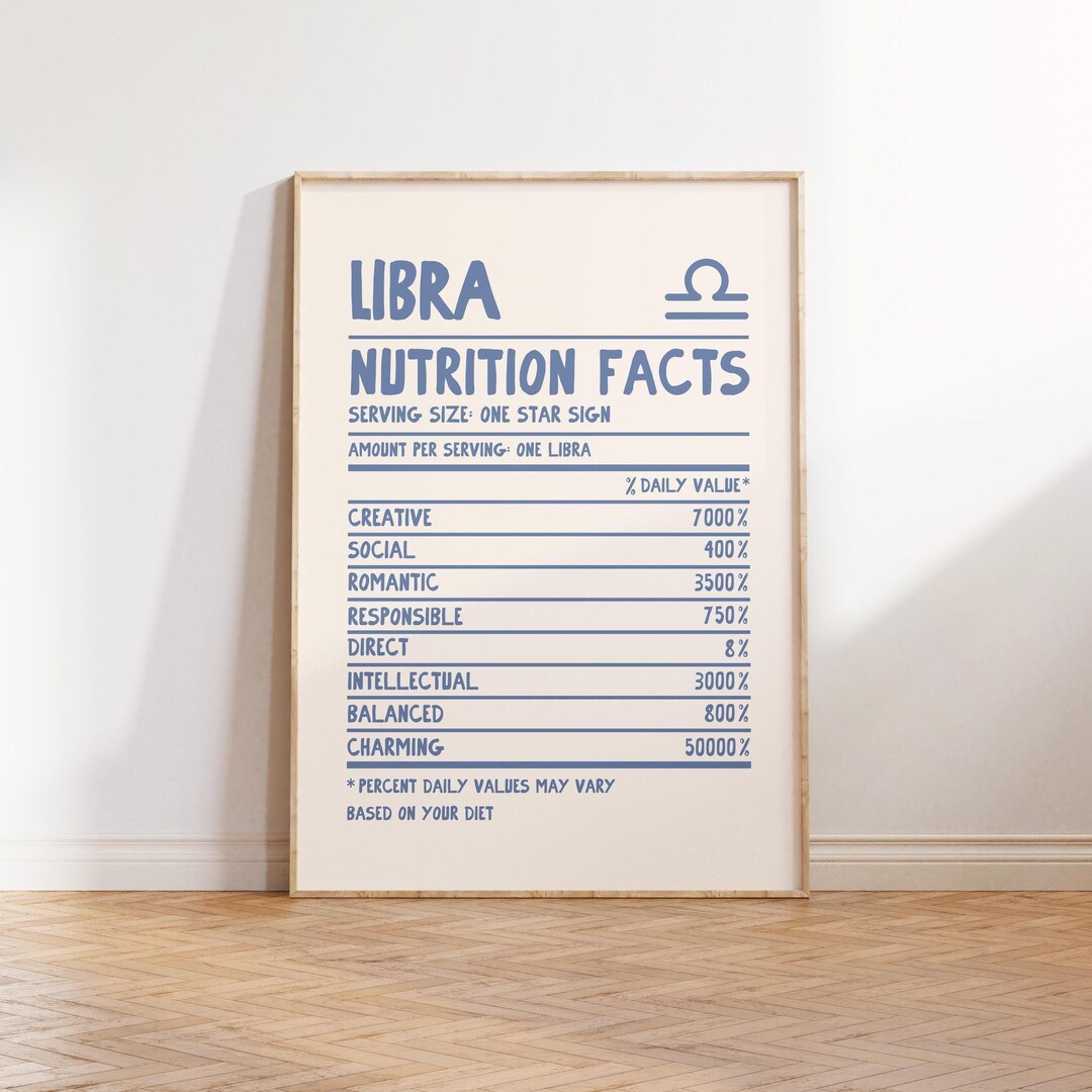 LIBRA Print Zodiac Poster Star Sign Wall Art Libra Wall Art Trendy ...