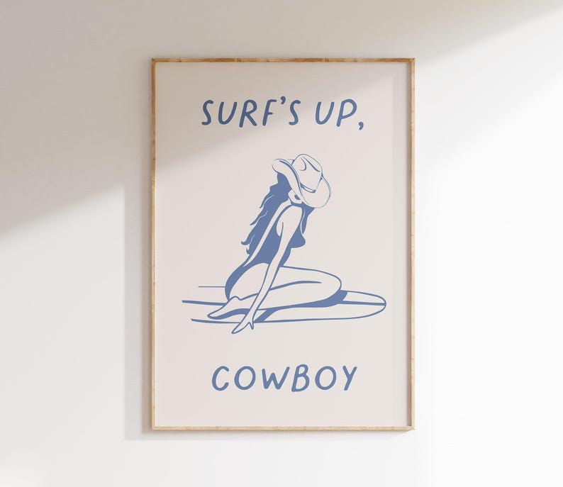 Cowboy Print Vintage Cowboy Poster Coastal Cowgirl Wall Art Western ...