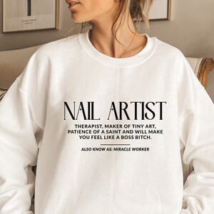 Funny Nail Artist Sweatshirt, Nail Hustler Shirt, Funny Manicurists ...