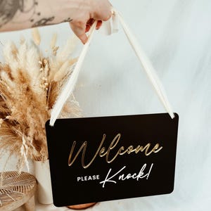 Reversible Lashing Hanging Door Sign, Custom Do Not Disturb Acrylic ...