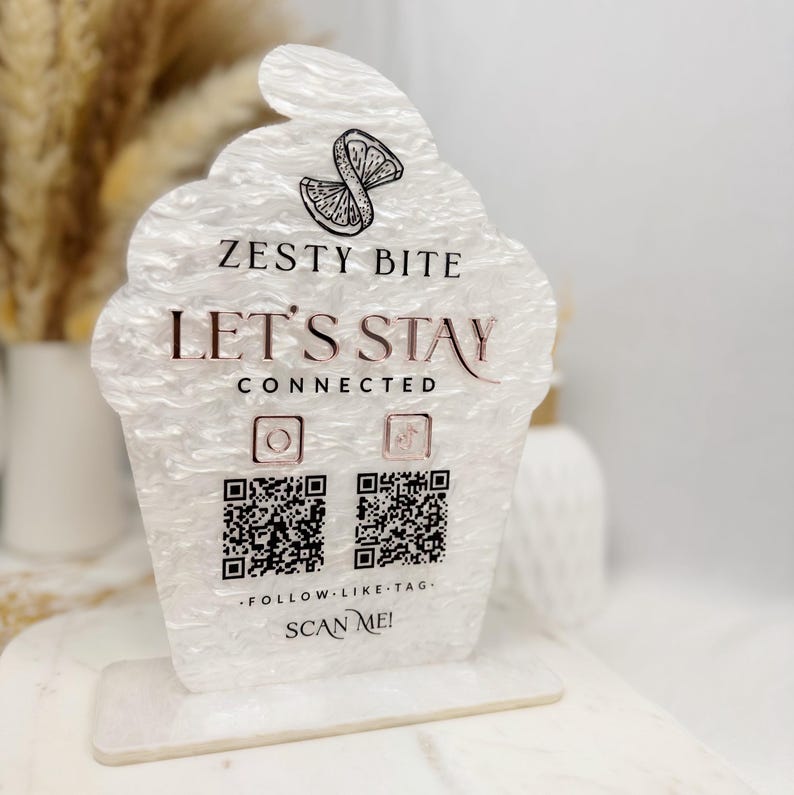 Custom Bakery NFC Sign, QR Code Cake Shop Display, Dessert Business ...