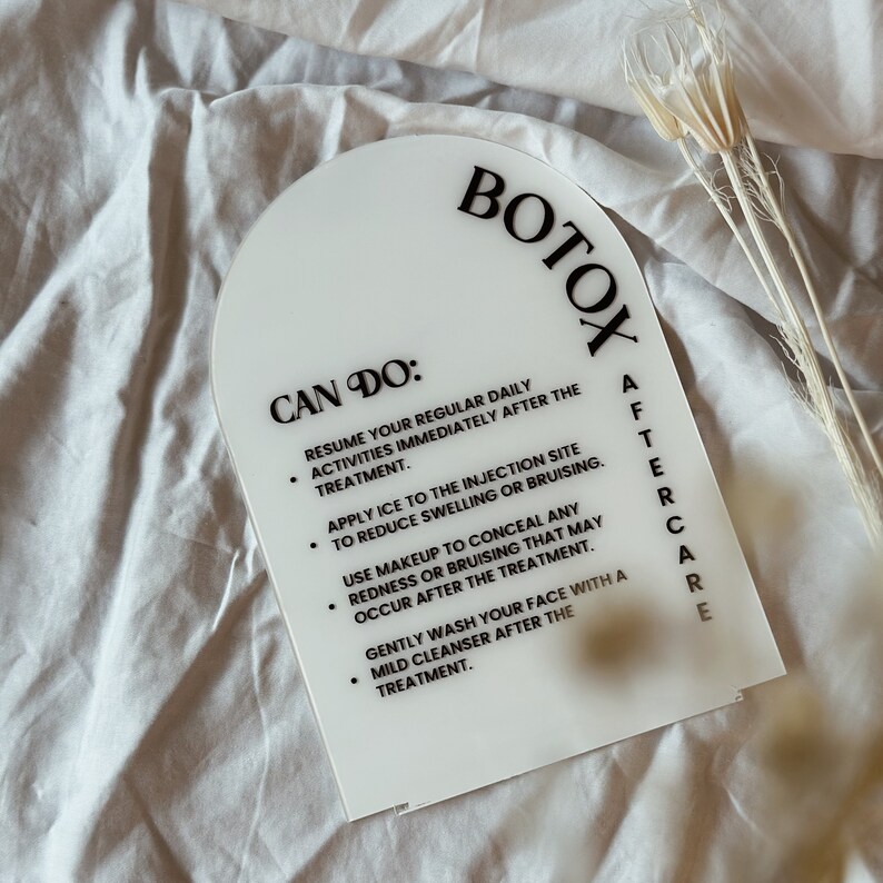 Acrylic Sign Botox Filler Aftercare, Acrylic Guide Aesthetic Business ...