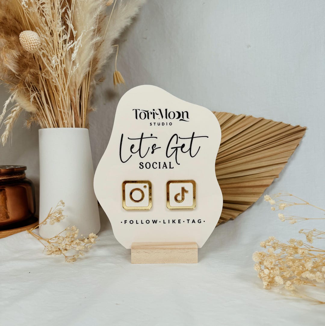 Multi NFC Follow Us Display, Custom Cloud Sign, NFC Reception Sign ...