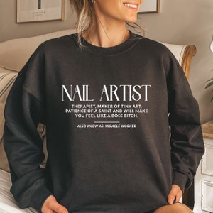 Funny Nail Artist Sweatshirt, Nail Hustler Shirt, Funny Manicurists ...