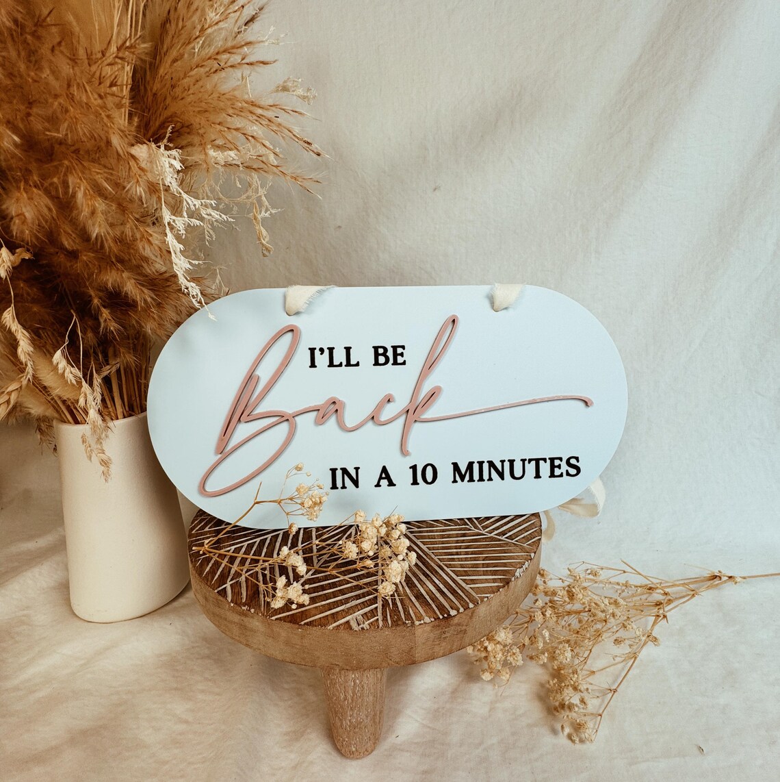 3D Reversible I'll Be Back Door Sign, Double Sided Be Back/welcome Sign ...