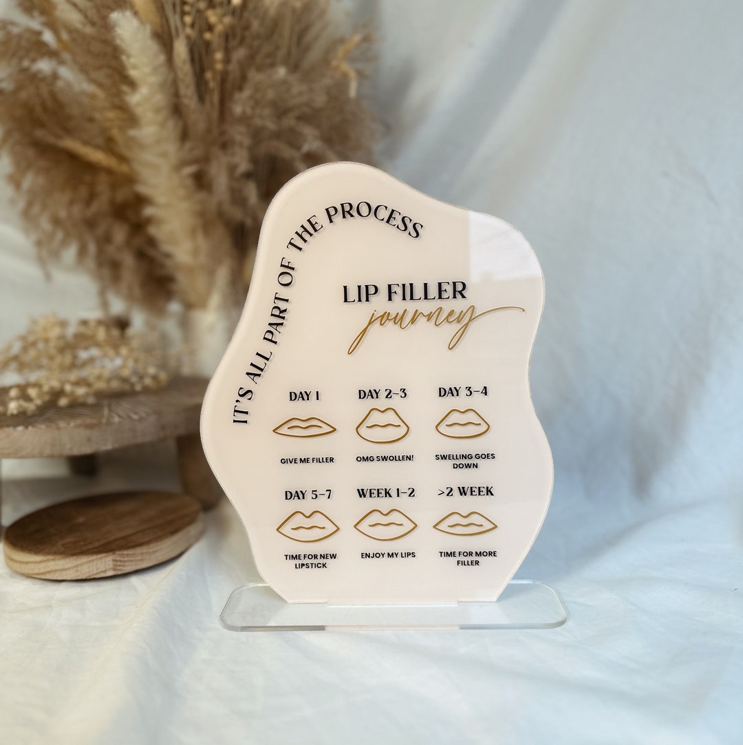 Lip Filler Injections Journey Acrylic Sign, Beauty Sign, Aesthetics ...