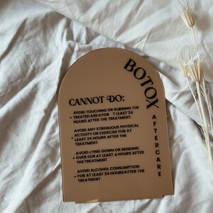 Acrylic Sign Botox Filler Aftercare, Acrylic Guide Aesthetic Business ...