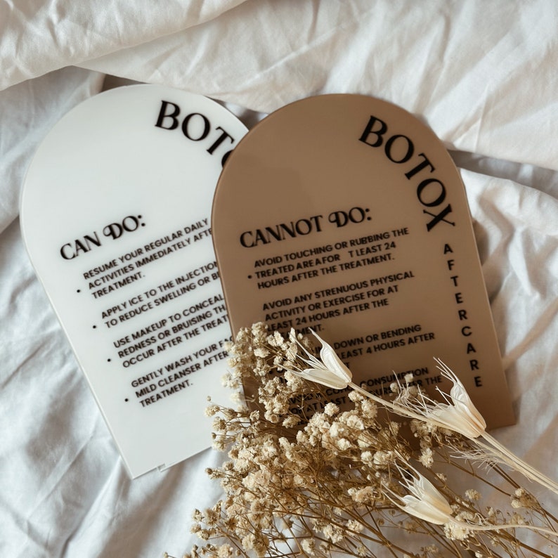 Acrylic Sign Botox Filler Aftercare, Acrylic Guide Aesthetic Business ...