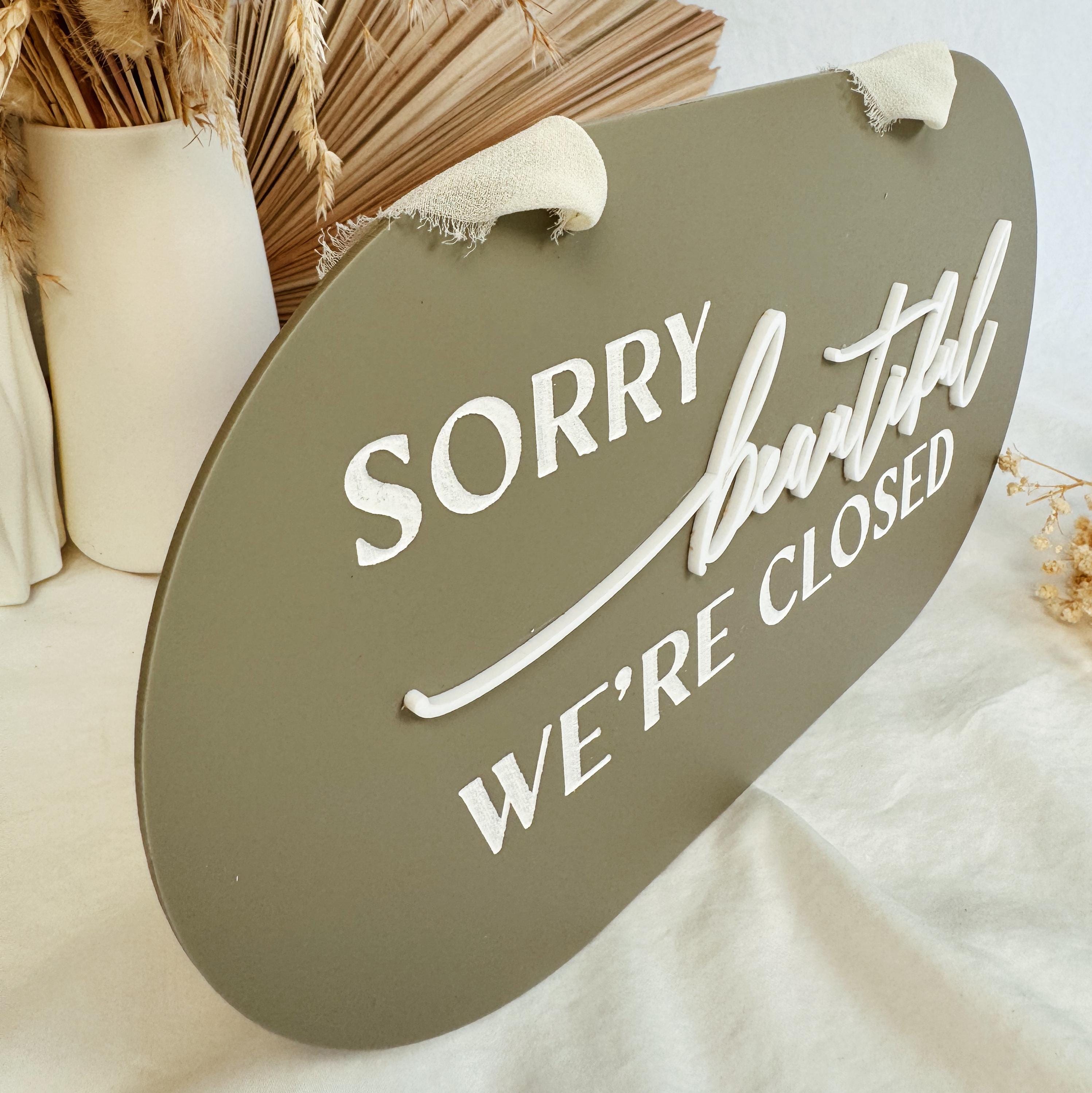 3D Reversible Open Close Hanging Door Sign, Double Sided We're Open ...