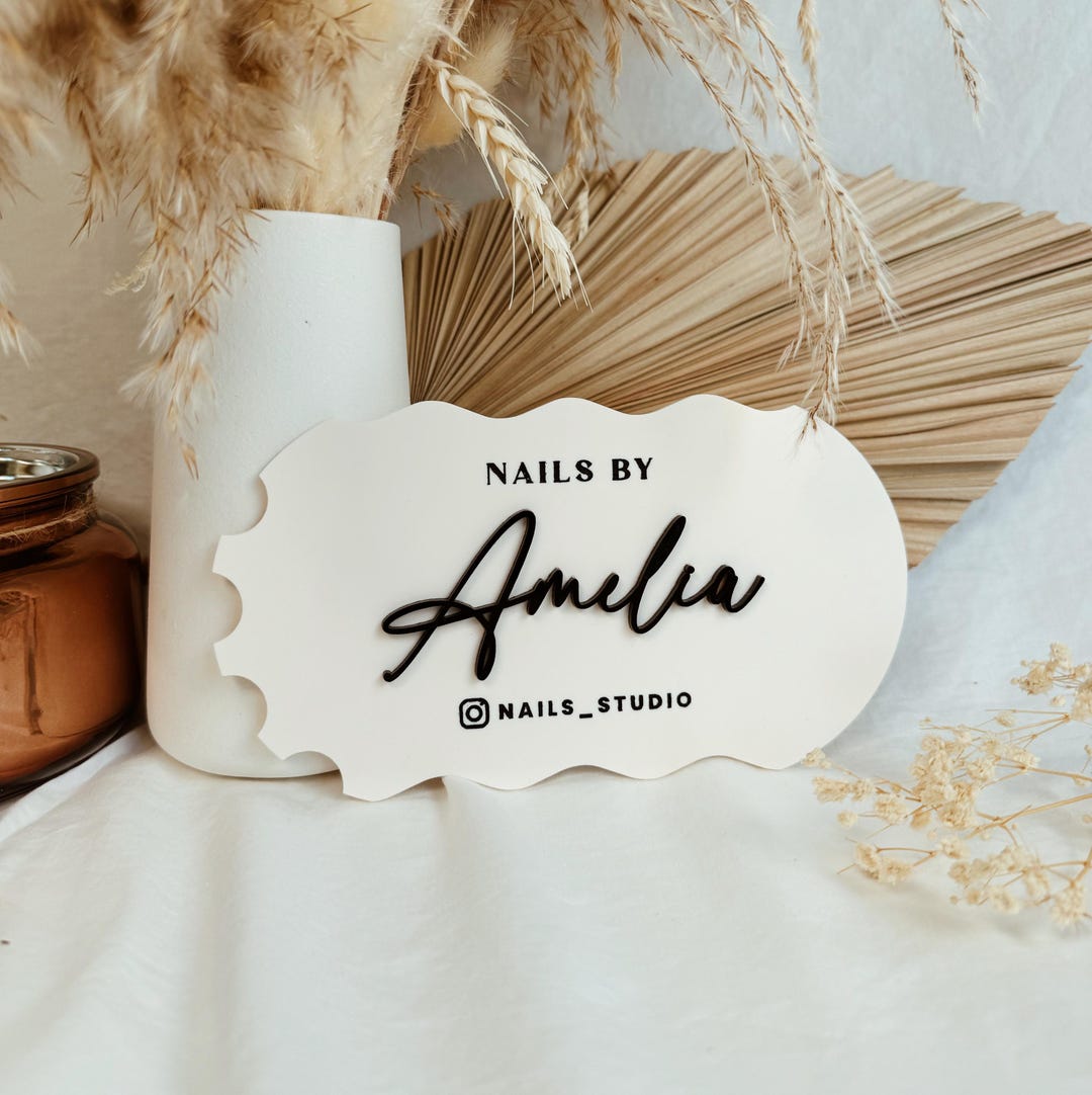 3D Name Acrylic Nail Prop for Salon Nails, Small Business Manicurist ...