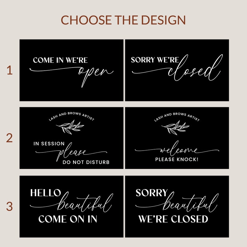 Reversible Open & Close Hanging Door Sign, Double Sided We're Open ...