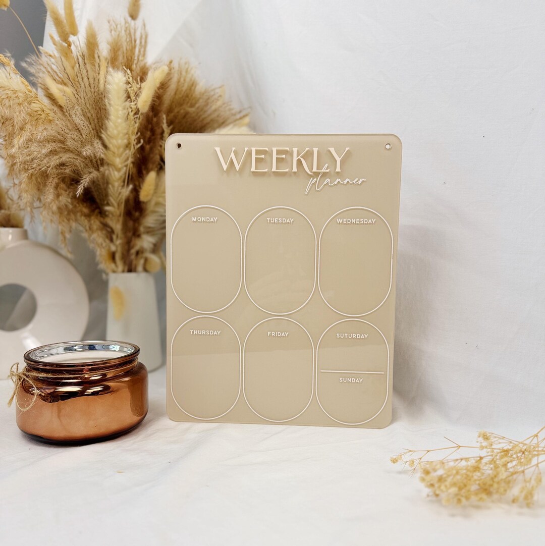 Acrylic Weekly Planner, Acrylic Dry Erase Planner, Beauty Artist ...