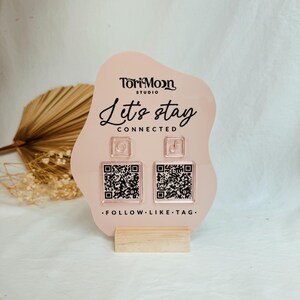 QR Code Follow Us Display, Custom Cloud Sign, QR Code Reception Sign ...