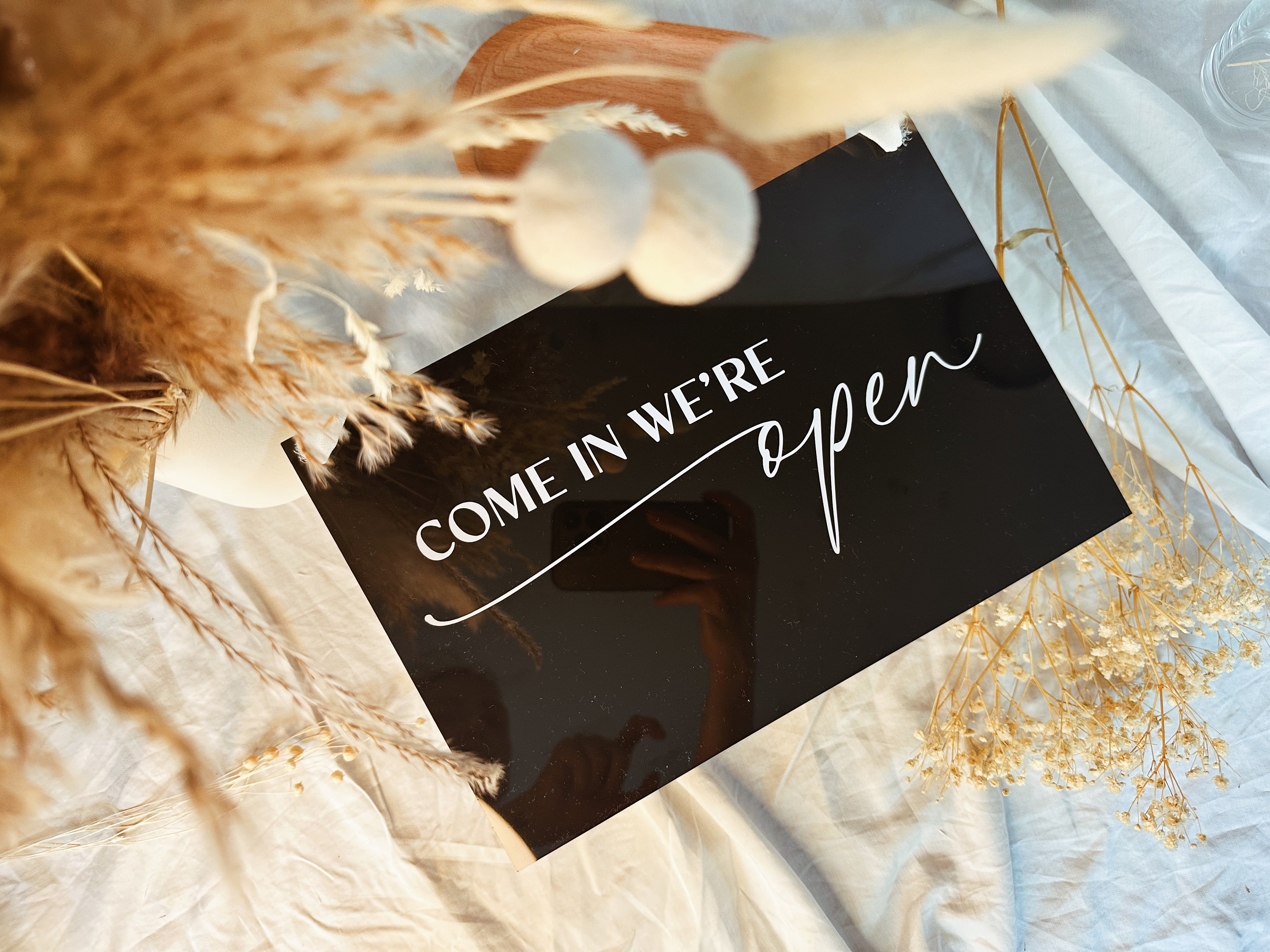 Reversible Open & Close Hanging Door Sign, Double Sided We're Open ...