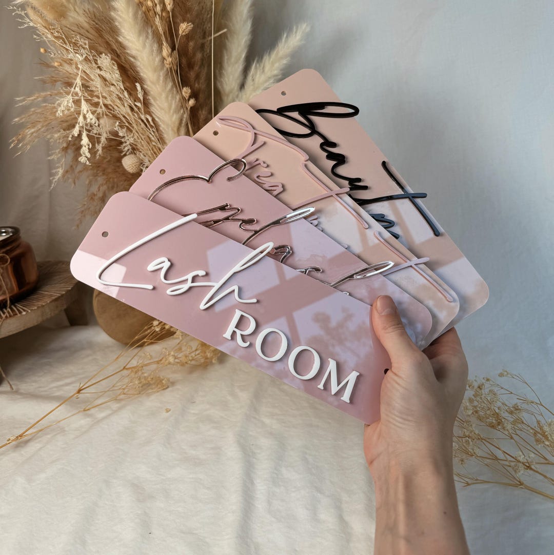 Custom 3D Acrylic Sign, Beauty Salon Door Sign, 3d Salon Door Plaque ...