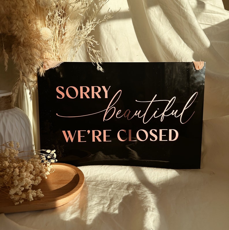 Reversible Open & Close Hanging Door Sign, Double Sided We're Open ...