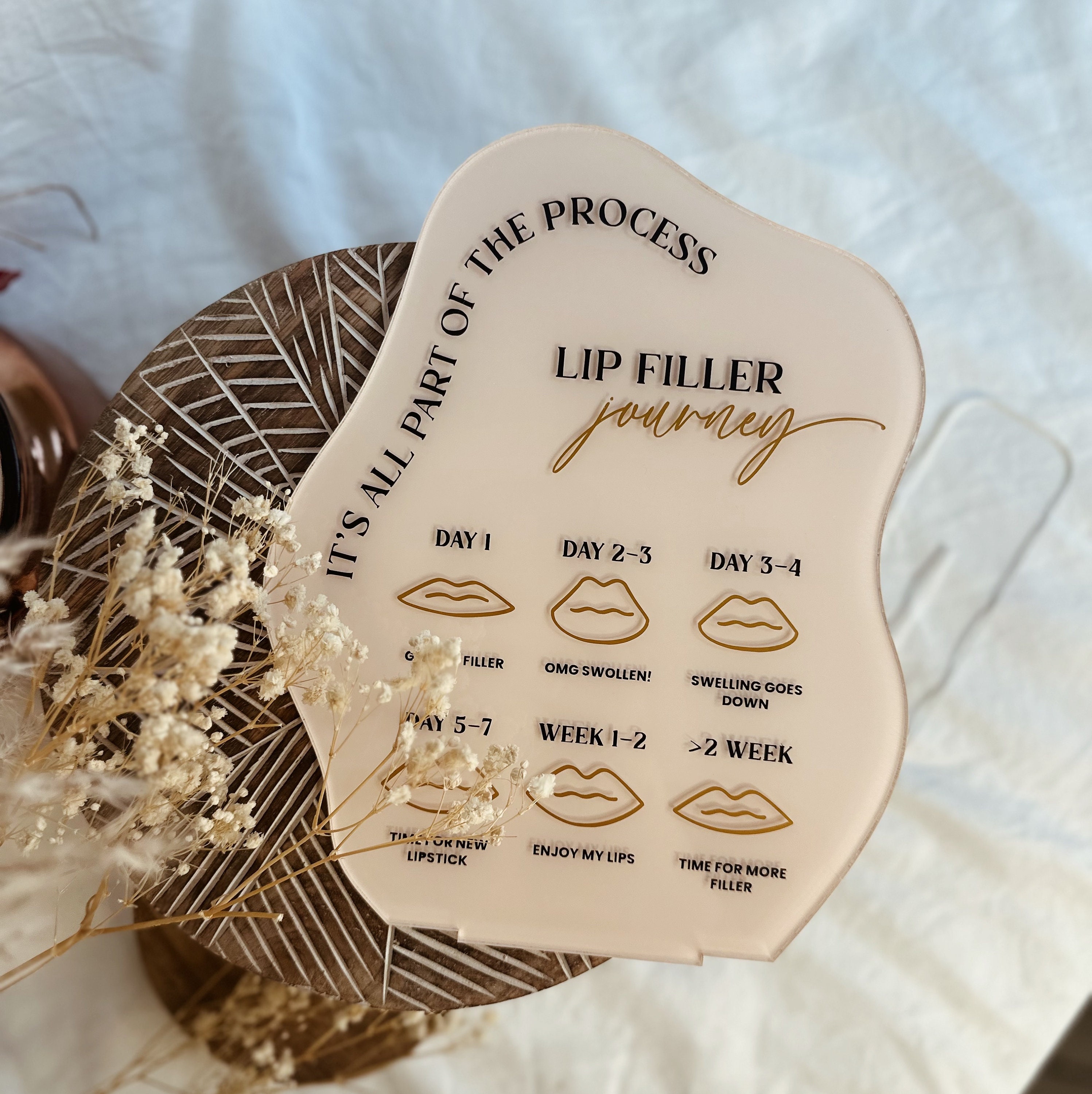Lip Filler Injections Journey Acrylic Sign, Beauty Sign, Aesthetics ...