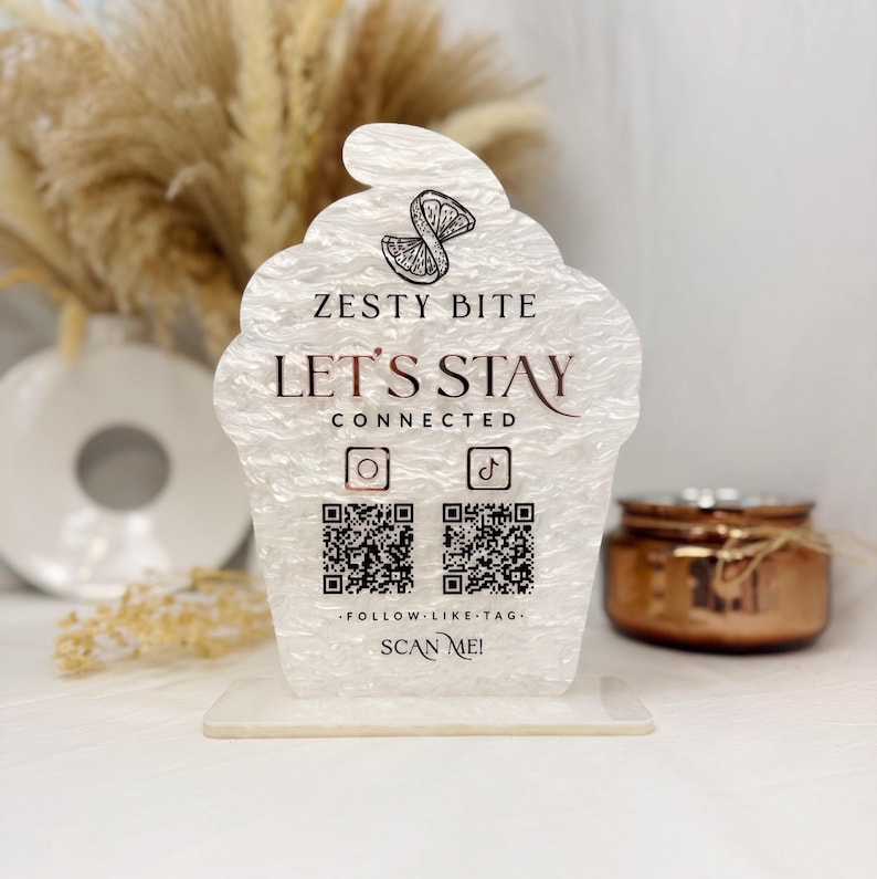 Custom Bakery NFC Sign, QR Code Cake Shop Display, Dessert Business ...