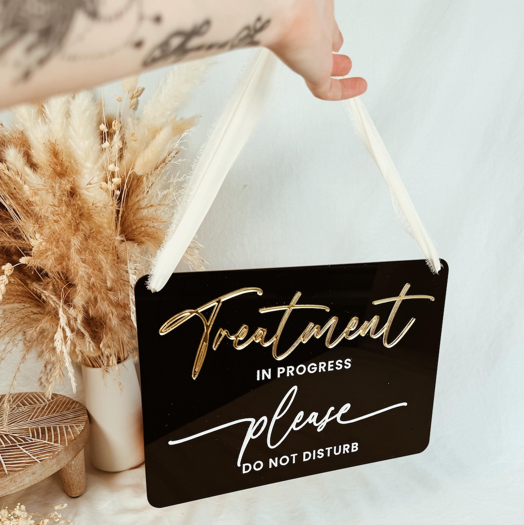 Reversible Lashing Hanging Door Sign, Custom Do Not Disturb Acrylic ...