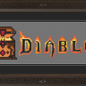 Diablo Cross Stitch, Gamer Cross Stitch Pattern, Easy Cross Stitch ...