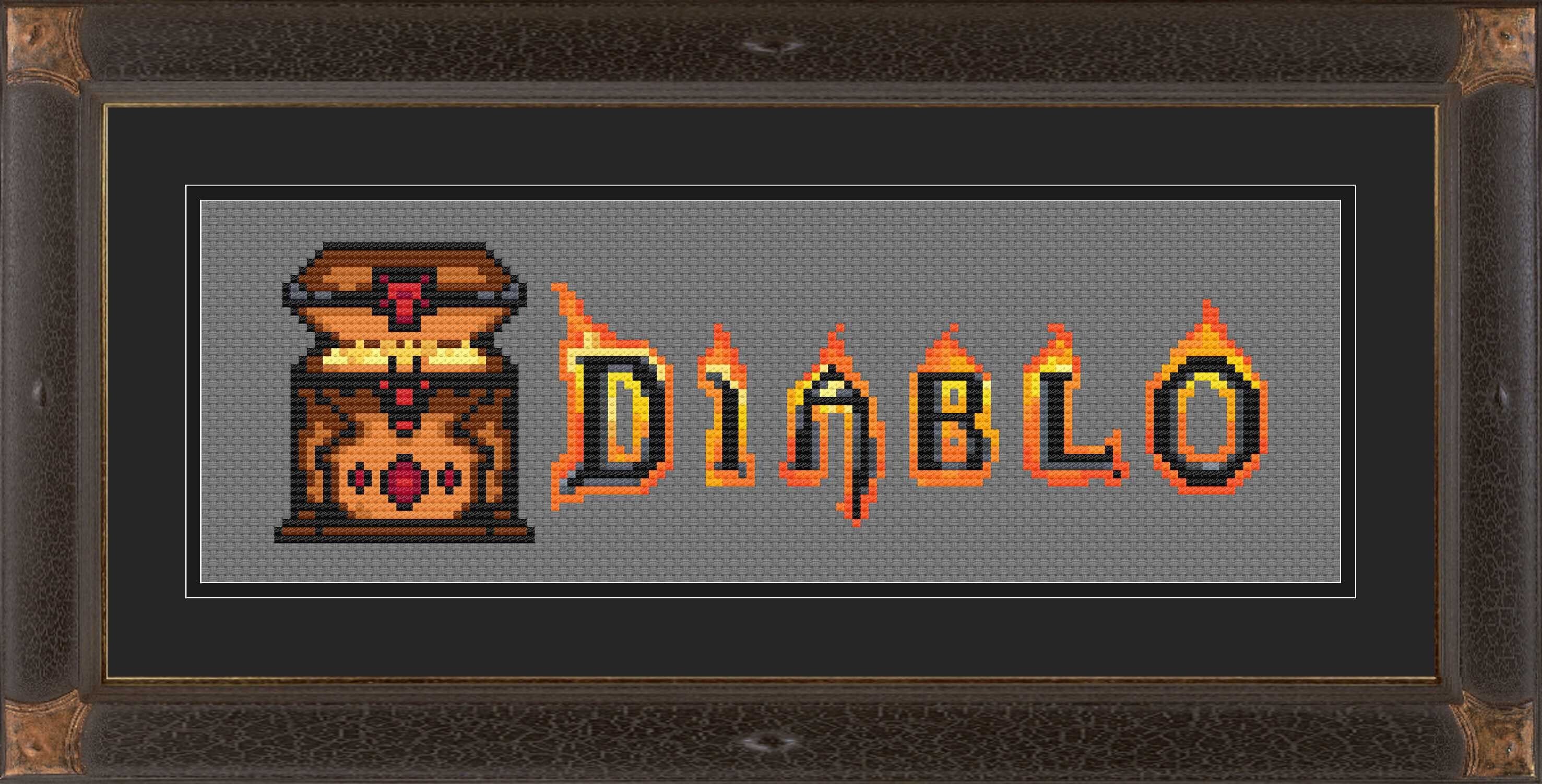 Diablo Cross Stitch, Gamer Cross Stitch Pattern, Easy Cross Stitch ...