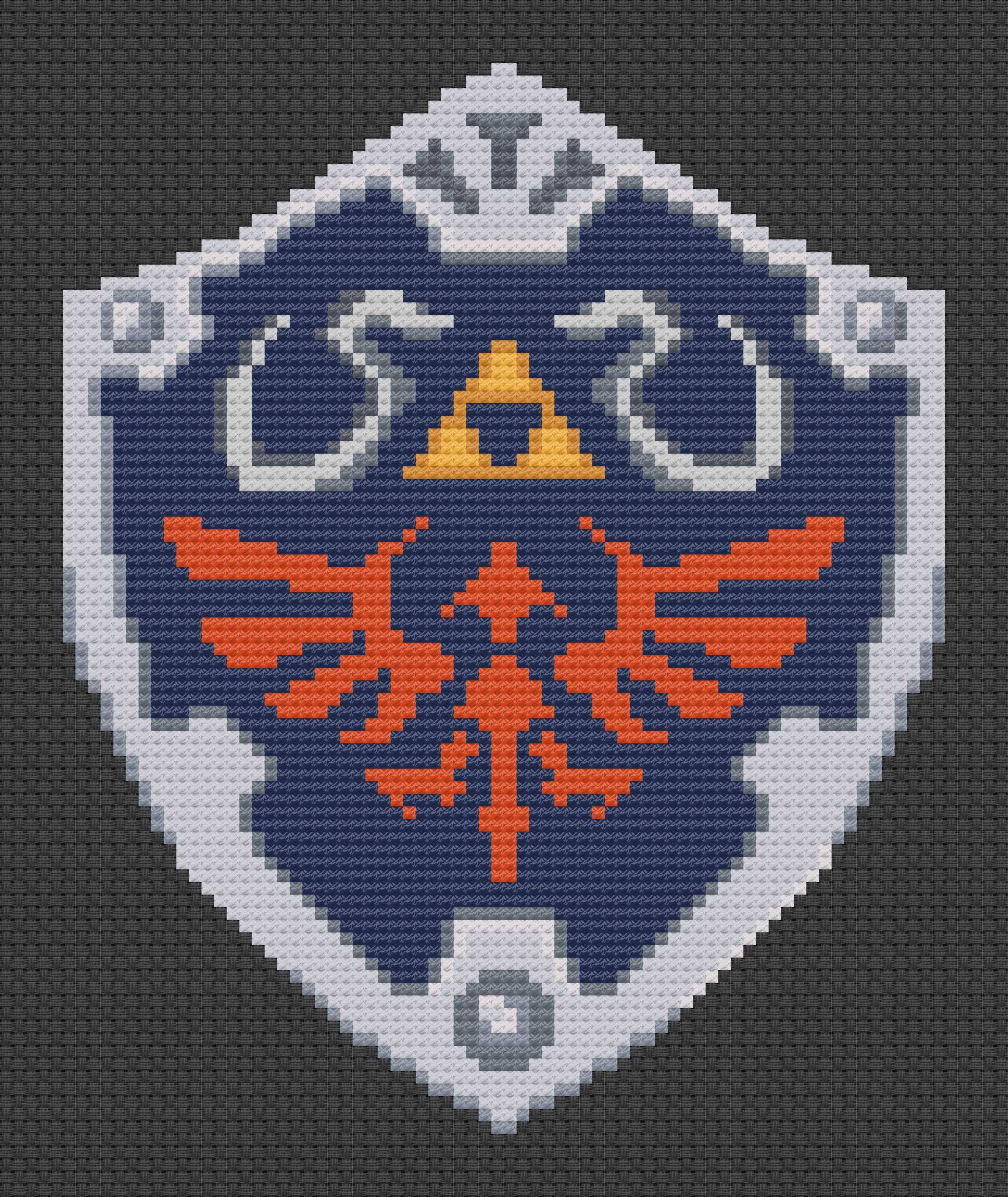 Zelda Tears of the Kingdom Hylian Shield, Gaming Cross Stitch Pattern ...
