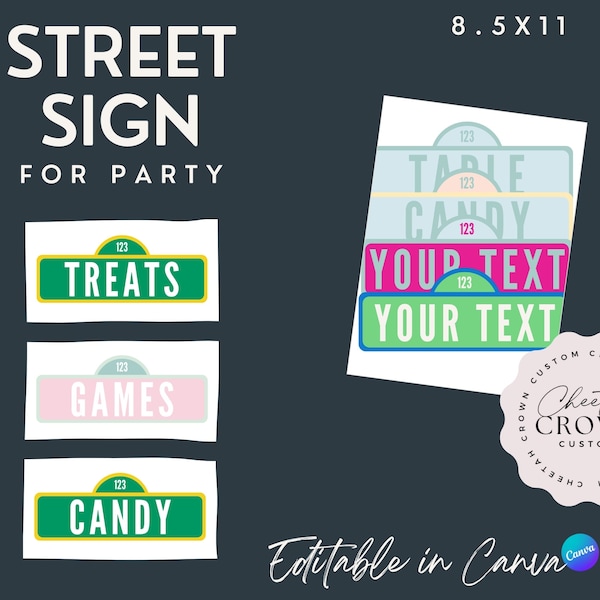 Sesame Street Editable Signs - Etsy
