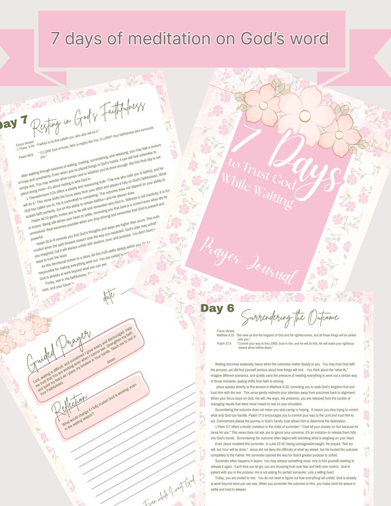 7 Days to Trust God While Waiting Prayer Journal - Etsy