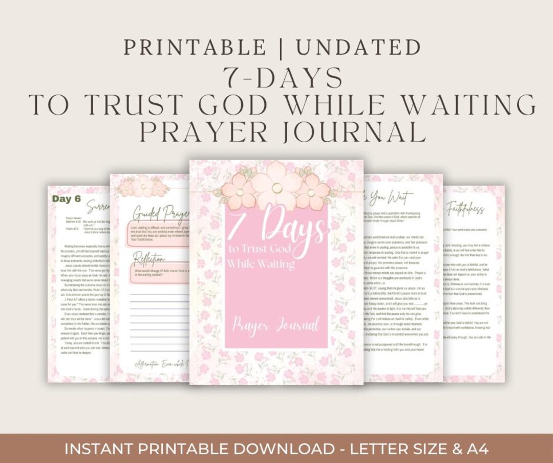 7 Days to Trust God While Waiting Prayer Journal - Etsy