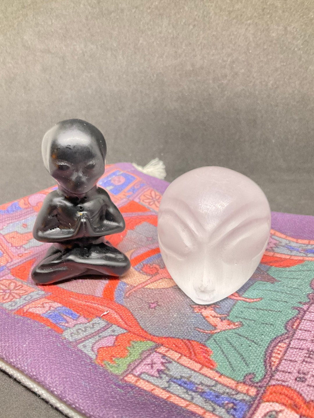 Selenite Alien Obsidian Yoga Alien - Etsy