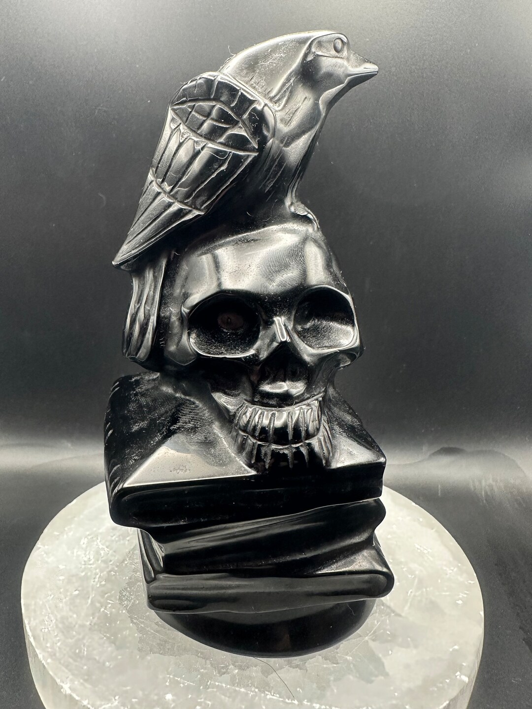 Edgar Allen Poe Raven Obsidian Crystal Carving - Etsy
