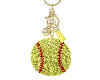 Softball Keychain Glitter Personalized Softball Team - Etsy