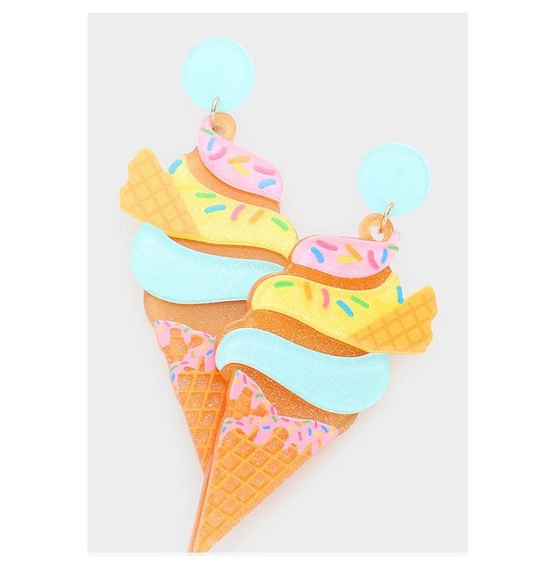 Ice Cream Earrings, Party Earrings, Ice Cream Parlor, Birthday Earrings ...